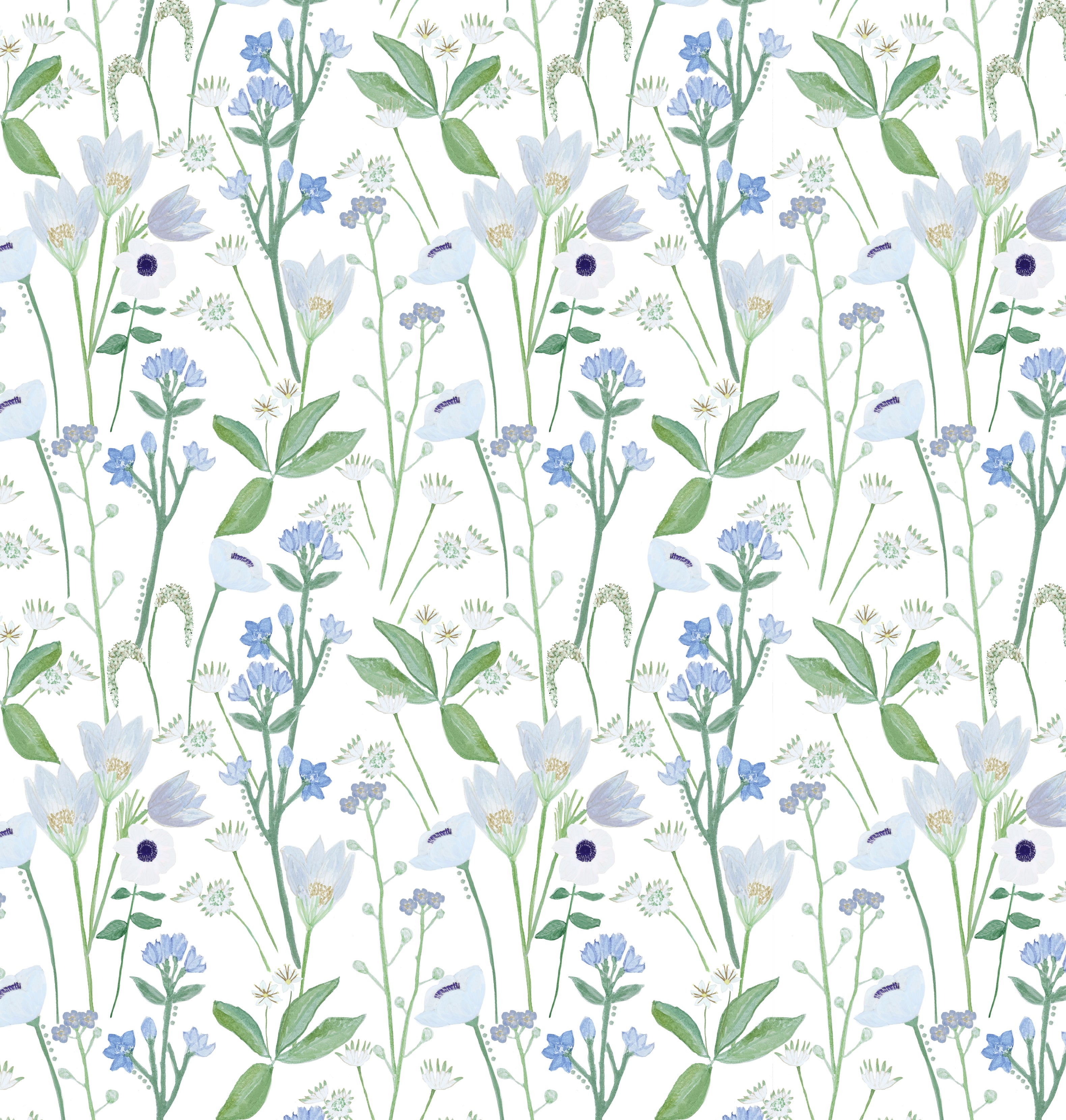 English Garden Periwinkle Linen – Textiles by SMITH